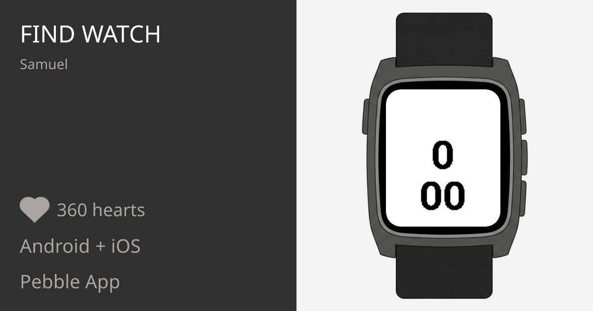 Find Watch - Pebble Appstore