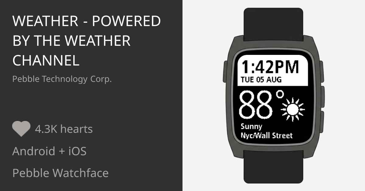 Weather - powered by The Weather Channel - Pebble Appstore